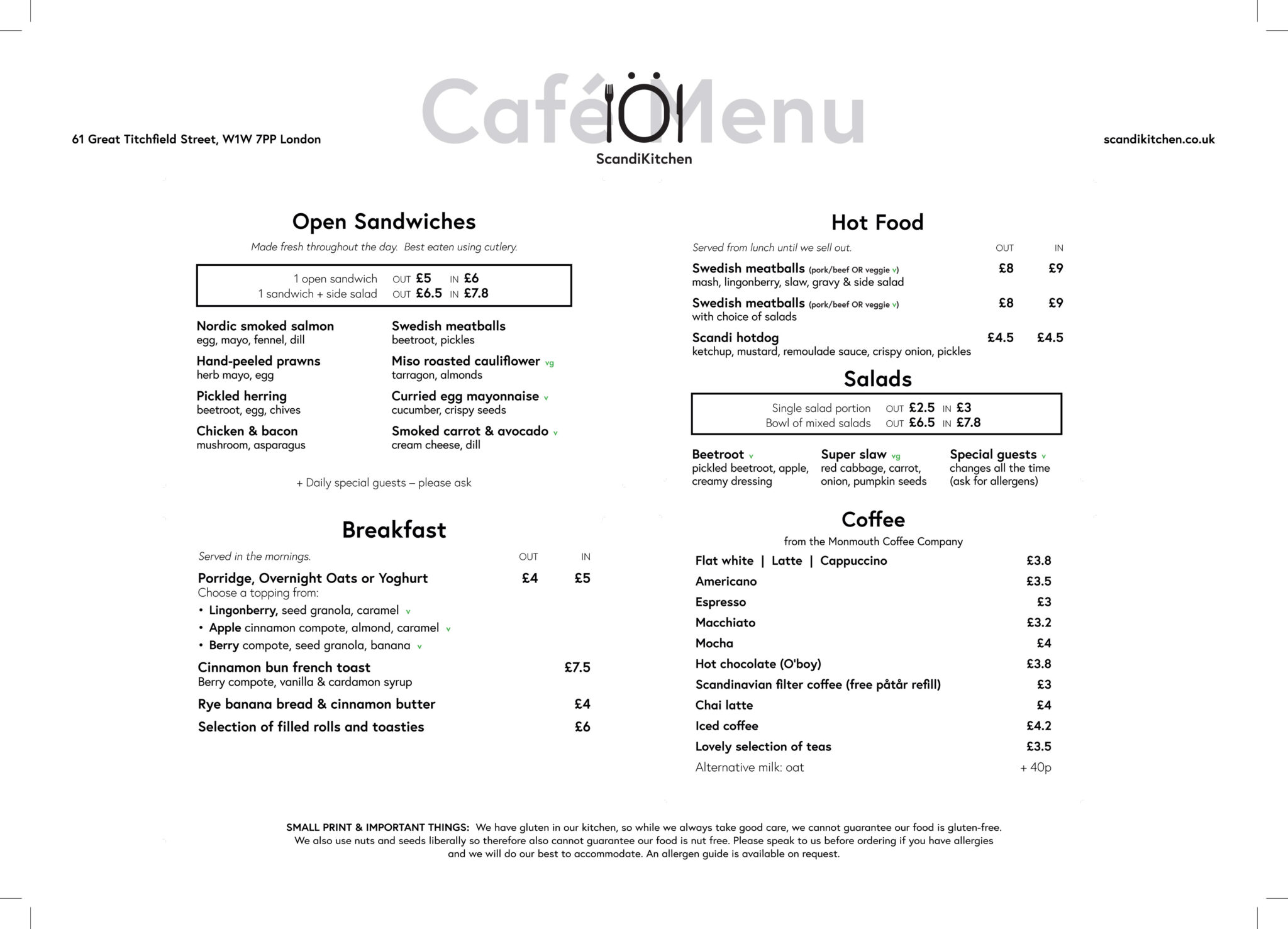 Café Menu - ScandiKitchen